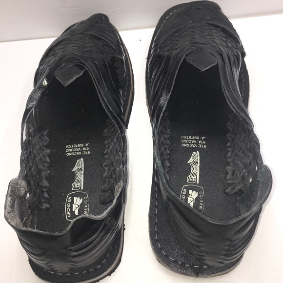 Handmade | Shoes | Mens Black Sandals Huarache Pachuco Mexican ...